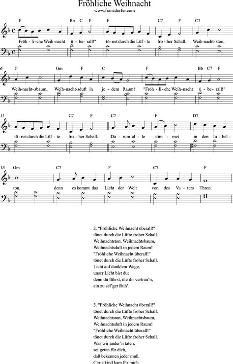 Fröhliche Weihnacht überall klavier