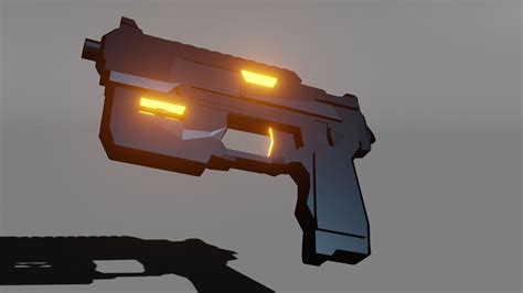 3d Model Low Poly Sci Fi Pistol Vr Ar Low Poly Cgtrader