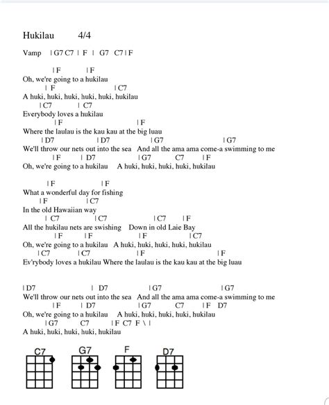 Hukilau Song Chords Arranged Three Ways