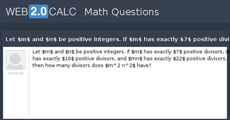 View Question Let M And N Be Positive Integers If M Has
