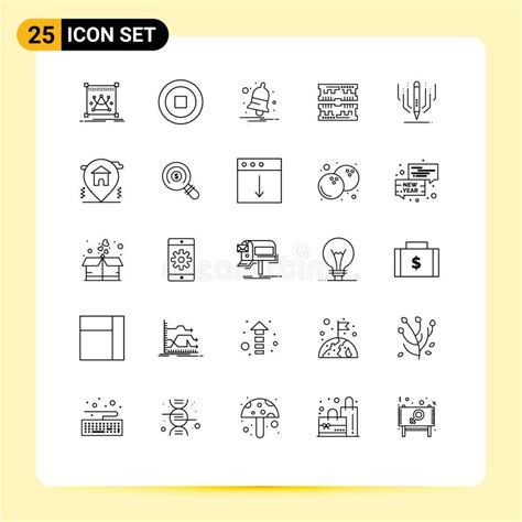 25 Thematic Vector Lines And Editable Symbols Of Art Digital Art Notification Dimm Component