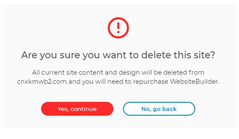 WebsiteBuilder How To Remove A WebsiteBuilder Website