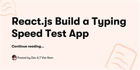 React Js Build A Typing Speed Test App — Dev A T Viet Nam Buymeacoffee