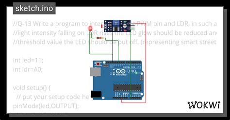 Program 13 Nielet Pdf Ldr Sensor Se Led Glow Wokwi ESP32 STM32 Arduino Simulator
