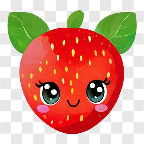 Download Cute Strawberry Sticker For Home And Office Decor Png Online