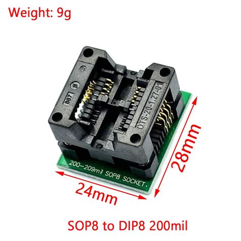 Soic8 Sop8 To Dip8 Wide Body Seat Wide 150 200mil Programmer Adapter Socket Blue Sa602 Ic Test