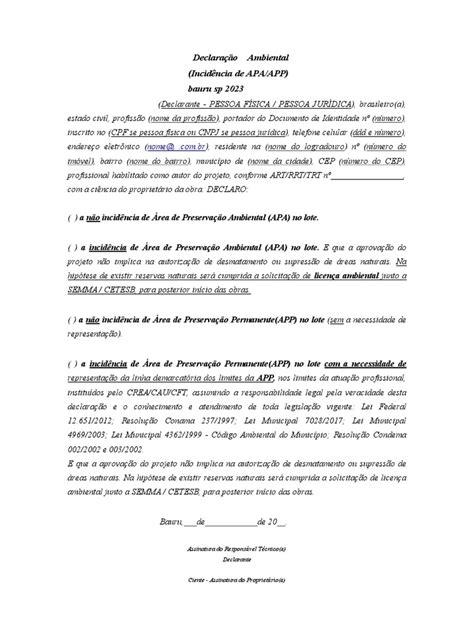 Declaração Ambiental Pdf
