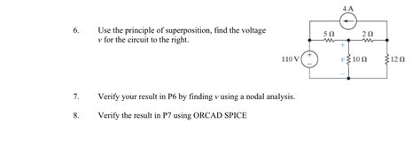 solved use the principle of superposition find the voltage
