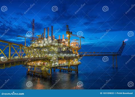 Offshore Oil And Gas Central Processing Platform In The Gulf Of