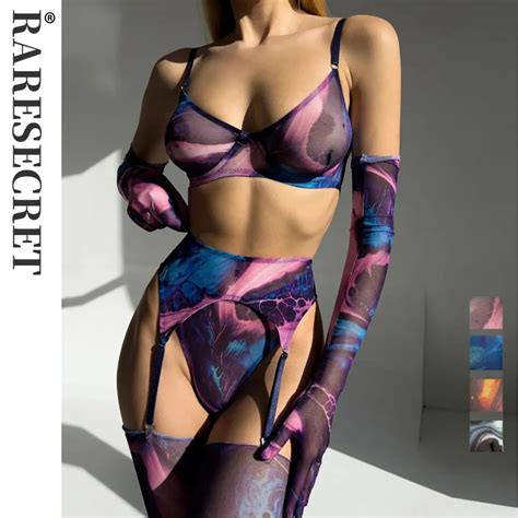 Conjunto de lencería Sexy de 5 piezas para mujer ropa interior de lujo