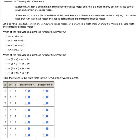Solved Consider The Following Two Statements Statement A Chegg
