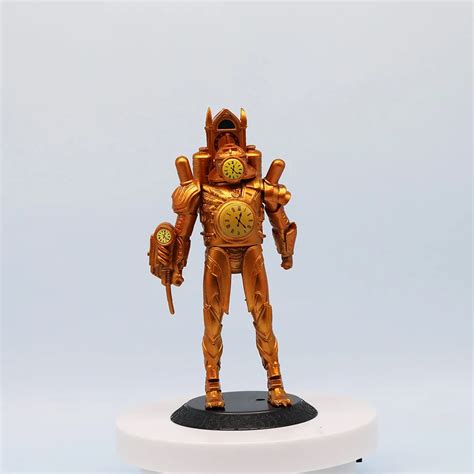 Skibidi Toilet Figura De Acci N Juguete Dorado Titan Clock Man Figuras
