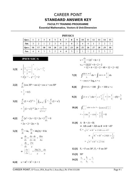 sol essential mathematics vectors and unit dimension pdf physics