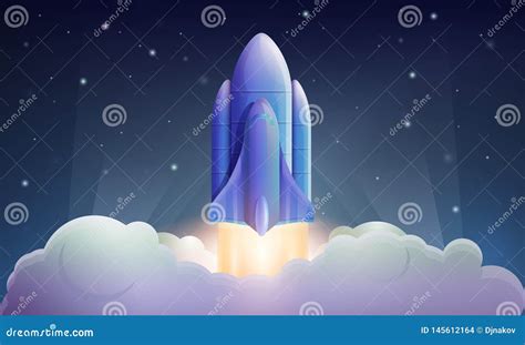 Space Rocket Launch Stock Vector Illustration Of Launch 145612164