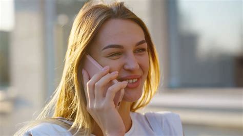 Blonde Woman Talking On Phone On Street In Stock Footage Sbv 347209043