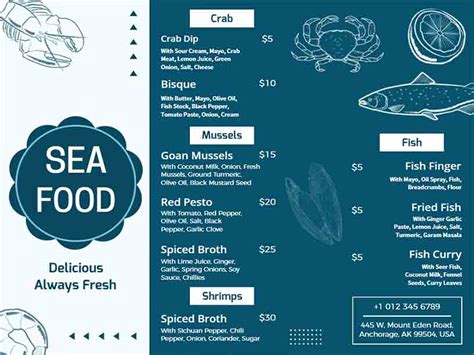 Food Brochure Templates Free Printable Downloadable