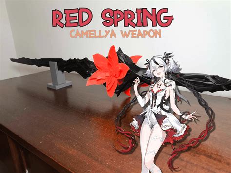 Wuthering Waves Wuwa Red Spring Camellya Weapon For Cosplay Prop
