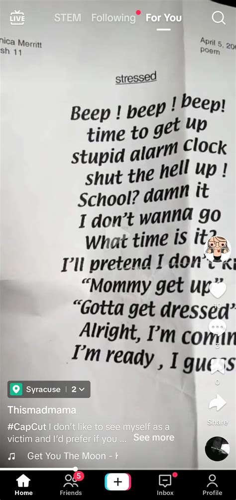 Such A Touching Poem 🥺 Girl Reminds Me Of Amberlynn Reid With Her Pomes