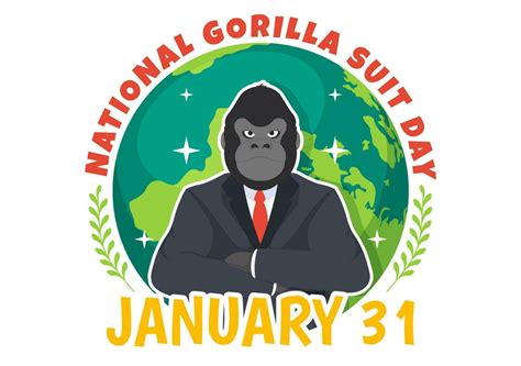 National Gorilla Suit Day Vector Illustration On 31 January With Has