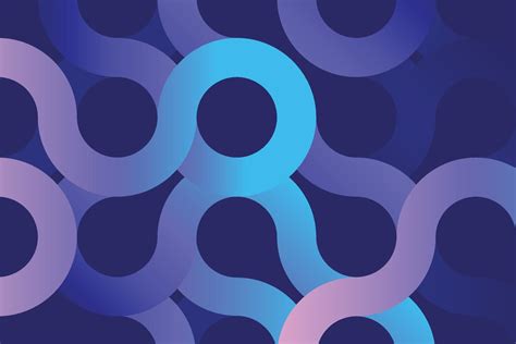 Abstract Gradient Blue Circle Overlapping Decorative Shapes On Black Background With Gloss