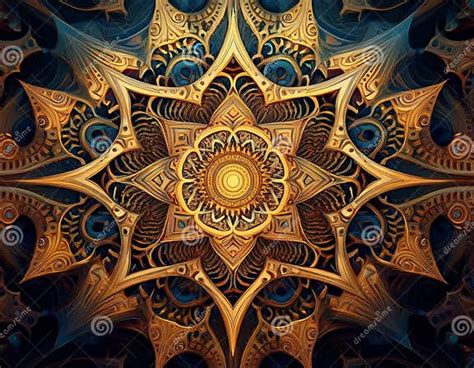 Intricate Geometric Fractals Abstract Digital Symmetry In Complex