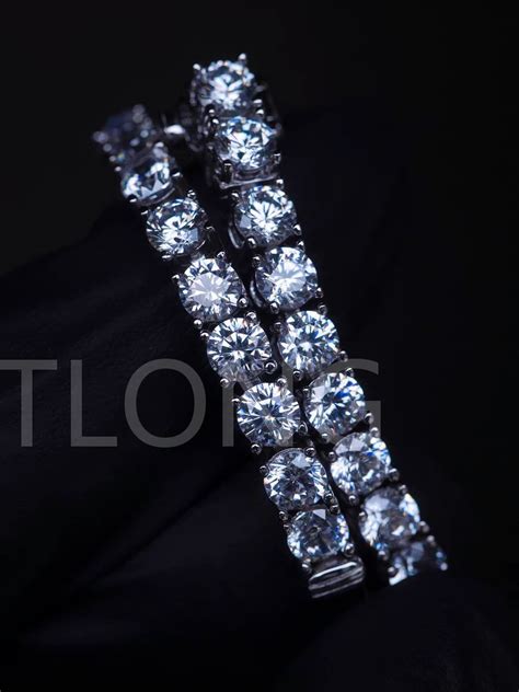 Sterling Silver Hip Hop Moissanite Cuban Link Chain Vvs Moissanite