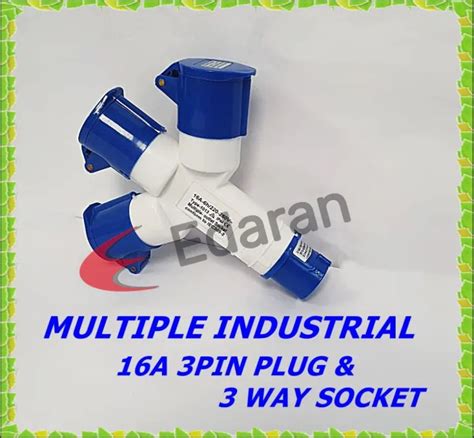 CEE MULTIPLE INDUSTRIAL 16A 3PIN PLUG 3WAY SOCKET BLUE Lazada