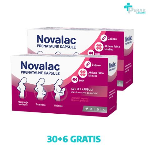 Novalac Prenatalne Kapsule 30 Kapsula 6 Kapsula Gratis Ljekarne