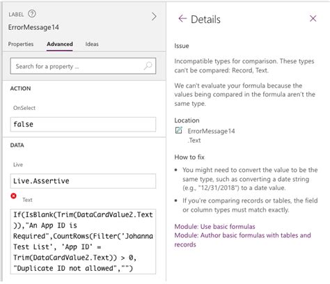 Powerapps Power Apps Incompatible Types For Sharing Stack Overflow