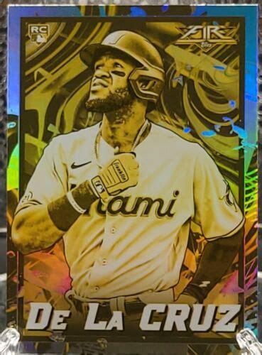Bryan De La Cruz 2022 Topps Fire Gold Minted Rc 15 Marlins Ebay
