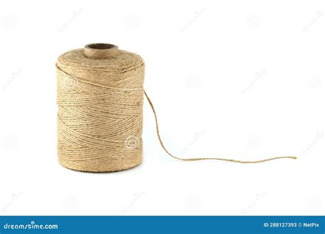 Natural Jute Twine String Over White Background Stock Image Image Of