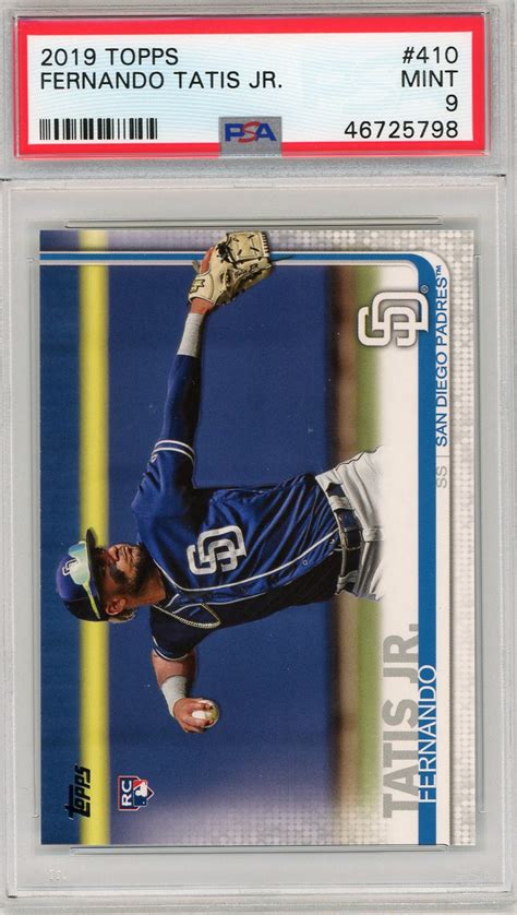 Fernando Tatis Jr 2019 Topps Baseball Rookie Card Rc 410 Graded Psa 9