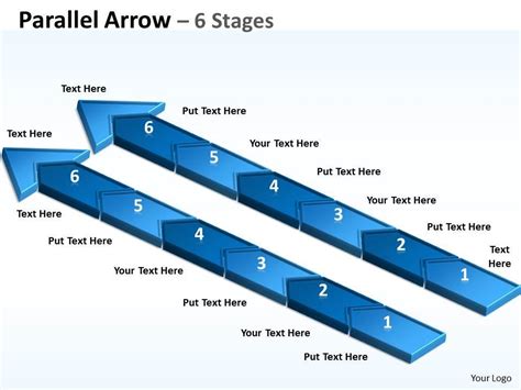 Parallel Arrow 6 Stages 8 PowerPoint Templates Download PPT Background Template Graphics