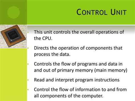 PPT Functions Of Major Hardware Components Of A Computer System