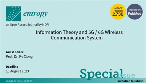 Entropy Mdpi On Linkedin Specialissue B5g 6g Communicationtheory