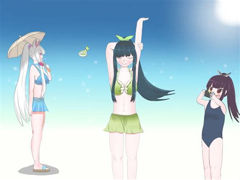 東北ずん子💚ずんだもん💚公式 On Twitter Rt Lalio 暑くなってきたので夏の東北三姉妹さんwithずんだもん 東北