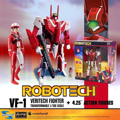 Robotech Transformable Veritech Fighter 1100 Scale And Pilot Action Figures Set Of 5