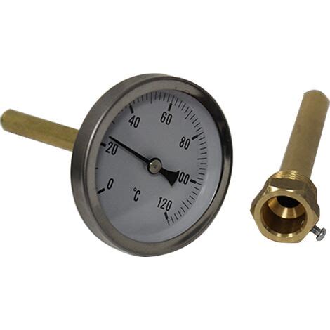 Thermomètre à plongeur 100 mm Axial 0 à 120C Ø63 mm Thermador