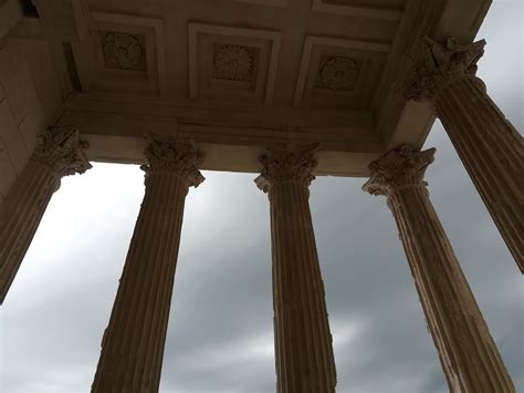Download Maison Carrée Columns Gloomy Day Wallpaper Wallpapers