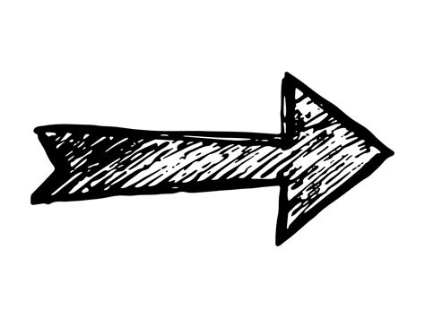 Hand Drawn Ink Arrow Illustration In Sketch Style Business Doodle Clipart Single Element For