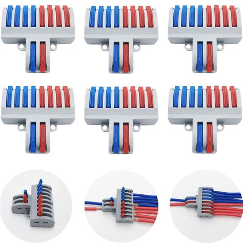 Cesfonjer Compact Wire Connectors 6 Pcs Compact Splicing Connectors
