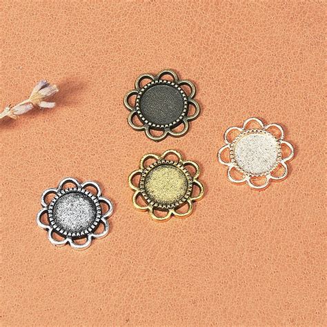 50pcs 8mm Zinc Alloy Round Bezel Cup Cabochon Mountings Round Cabochon