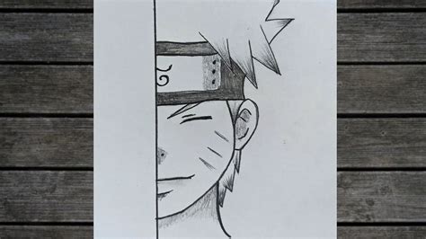 رسم انمي سهل تعلم رسم نصف وجه ناروتو خطوة بخطوة بالرصاص Youtube