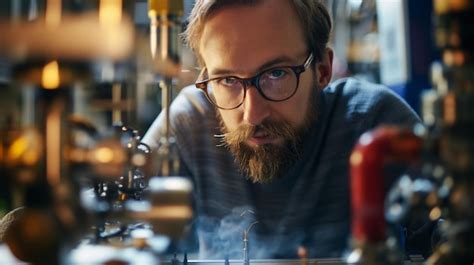 Quantum Physicist Harnessing The Power Of Subatomic Particles Premium