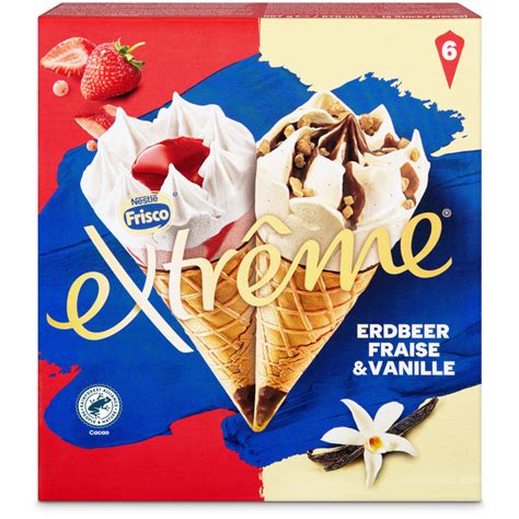 Frisco Extrême Cornets Erdbeer And Vanille Assortiert 6 Stück 870ml