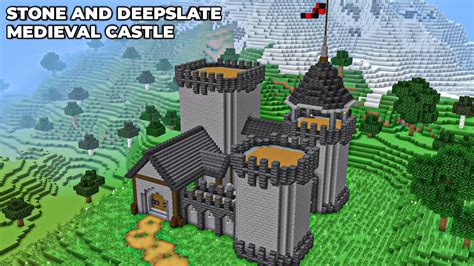 Minecraft How To Build Stone And Deepslate Medieval Castle In 119