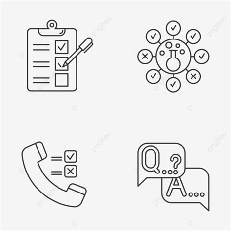 Method Vector Hd Png Images Survey Methods Linear Icons Set Questionnaire Interview