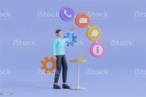 고객 지원 콜센터 핫라인 운영자 컨설턴트 관리자 고객 지원 채팅 메일 통화 기호 아이콘 3d 일러스트레이션 3차원 형태에 대한