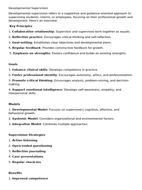 Developmental Supervision Pdf Mentorship Goal Setting