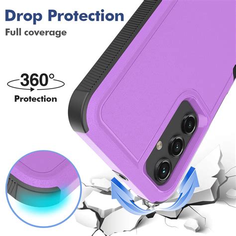 Sdtek Case For Samsung Galaxy A15 Heavy Duty Rugged Phone Cover Purple